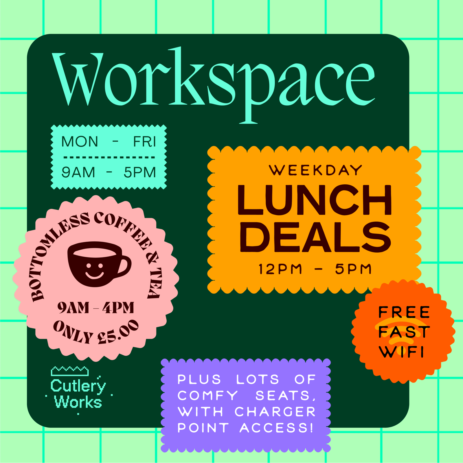 Workspace at Cutlery Works - Work at your pace at our place